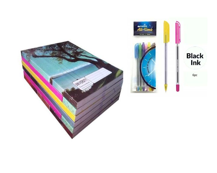 University Note Book Khata (Math) 120 Page 12 Pcs with 1 pack matador ...