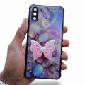 Cute Butterfly Pink & Purple Back Cover for Samsung A10S – 3D Glitter ...
