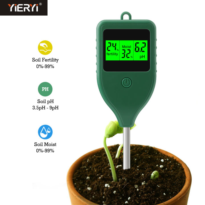 YIERYI 3 in 1 Digital Soil Tester, Soil ph/Moisture Tester, Soil ...