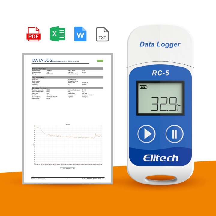 RC-5 High-precision Digital USB Temperature Data Logger for Warehouse ...