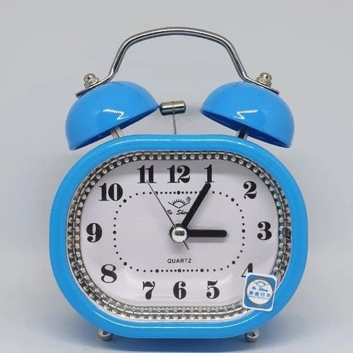 Small Analog Twin Bell Alarm Clock, Cute Triangle Shape with Backlight ...