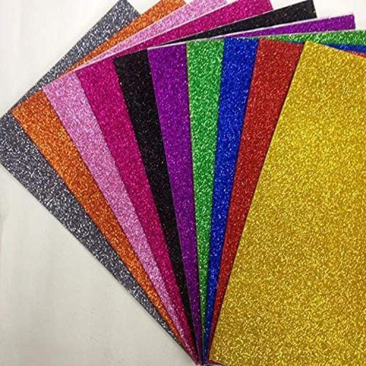 5 pcs Multi Color A4 Size Glitter Foam Sheet Paper Sticky Back Adhesive ...