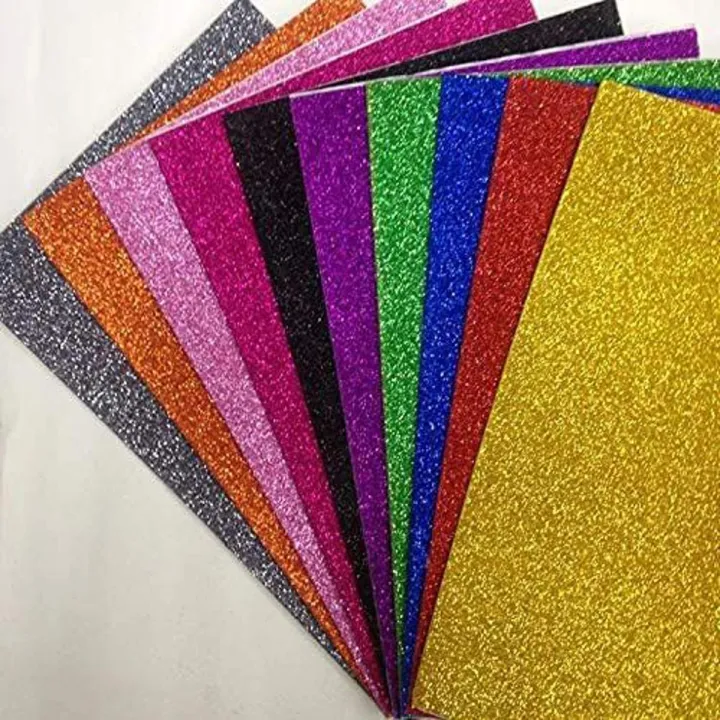 5 pcs Multi Color A4 Size Glitter Foam Sheet Paper Sticky Back Adhesive Sticker. Daraz .bd