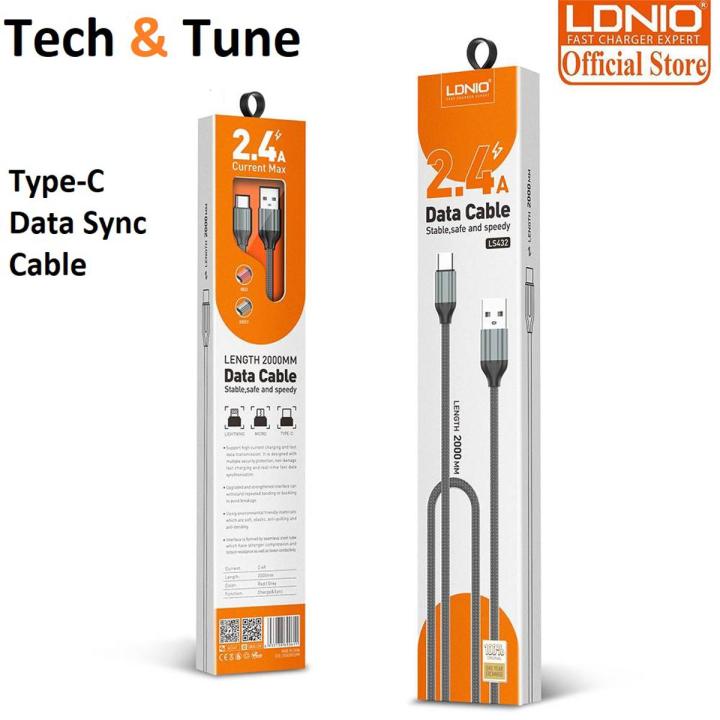 LDNIO LS442 Type-C 2 Meter Charging & Data Sync Cable To Android lines USB Type C Cable | Daraz ...