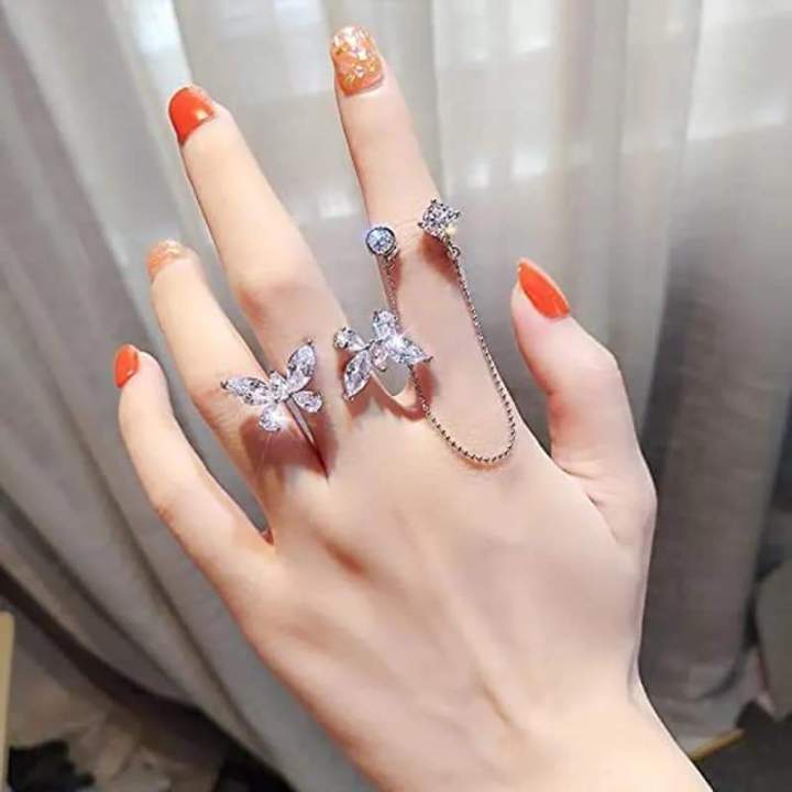 Double Butterfly Rings for Women | Daraz.com.bd