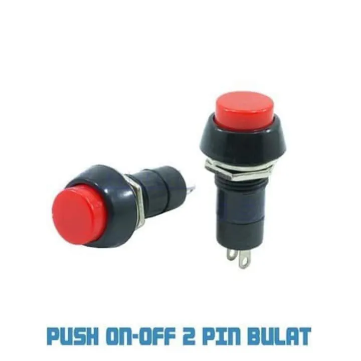 3Pcs- Push Switch PBS-11 PUSH BUTTON AC 250V 3A 2 Pin Leads On Off SPST RED CAP Plastic Push ...