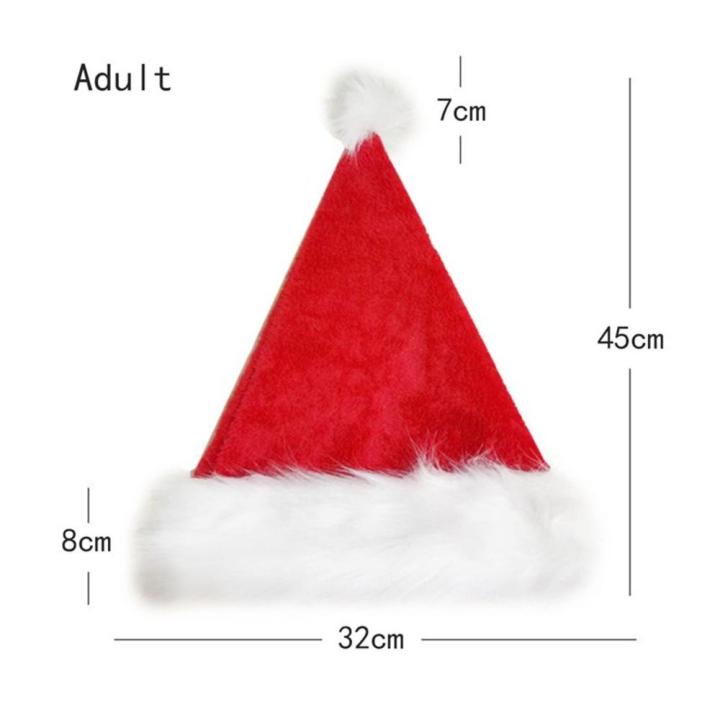 For Kids Adults Santa Claus Velvet Plush Classic Santa Cap Festive ...