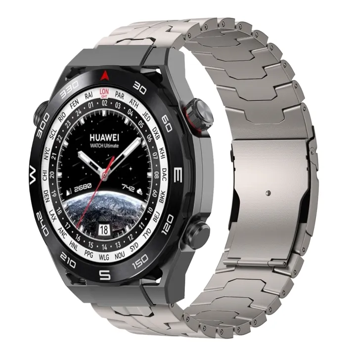 22mm Double Lock Buckle Turtle Titanium Steel Watch Band For Huawei ...