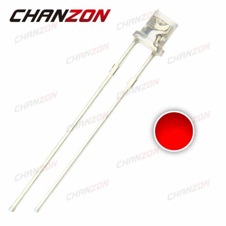 CHANZON 100pcs 3mm Red LED Flat Top Light Emitting Diode Lamp ...