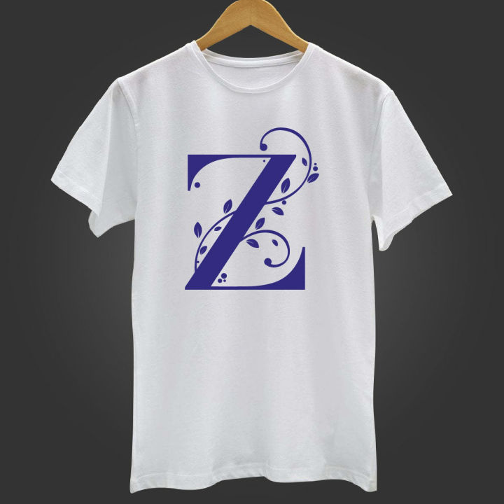 White Synthetic Alphabet T-shirt A to Z T-shirt for Men/Women | Daraz ...