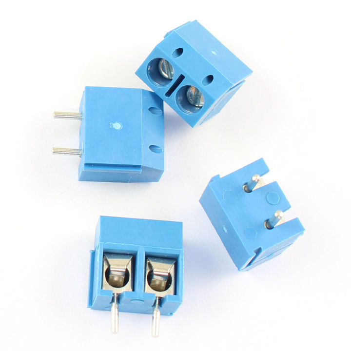 5Pcs - 2Pin BLUE Color KF301-2P 2 Pin Plug-In PCB Mount Straight Screws ...
