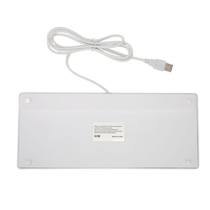 USB Wired Keyboard, USB Keyboard 78 Scissor Keys Ultra Thin LED ...
