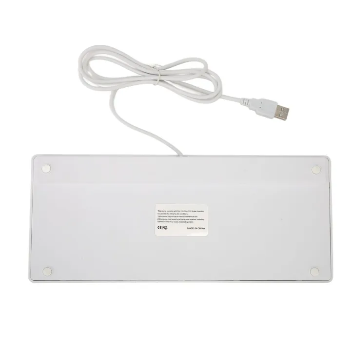 USB Wired Keyboard, USB Keyboard 78 Scissor Keys Ultra Thin LED ...