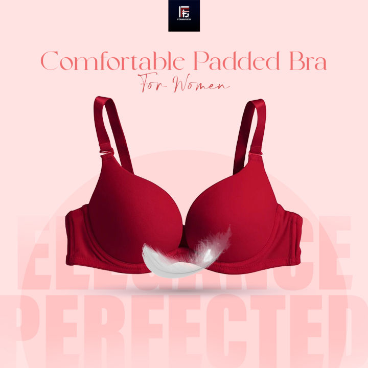 Padded Push-Up Cotton Bra for Women – Comfortable Fit, Gym and Training ...