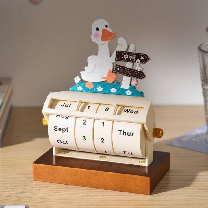 Cute Rotary Perpetual Calendar Office Decor Month Week Day Wheeling ...