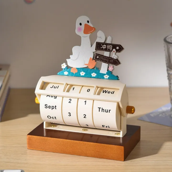 【100%-original】 Desk Accessories Rotary Perpetual Calendar Office Decor ...