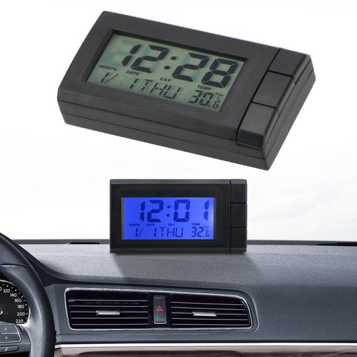 Temperature Display Electronic Clock Auto Watch Thermometer Self ...