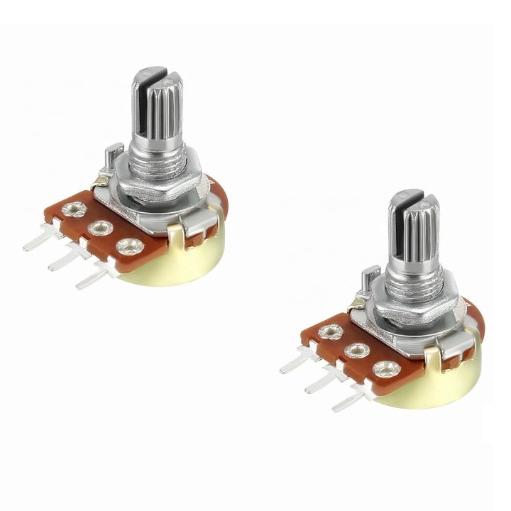 2Pcs B10K 10K Ohm Potentiometer 3 Pins Split Shaft Rotary Linear Stereo ...