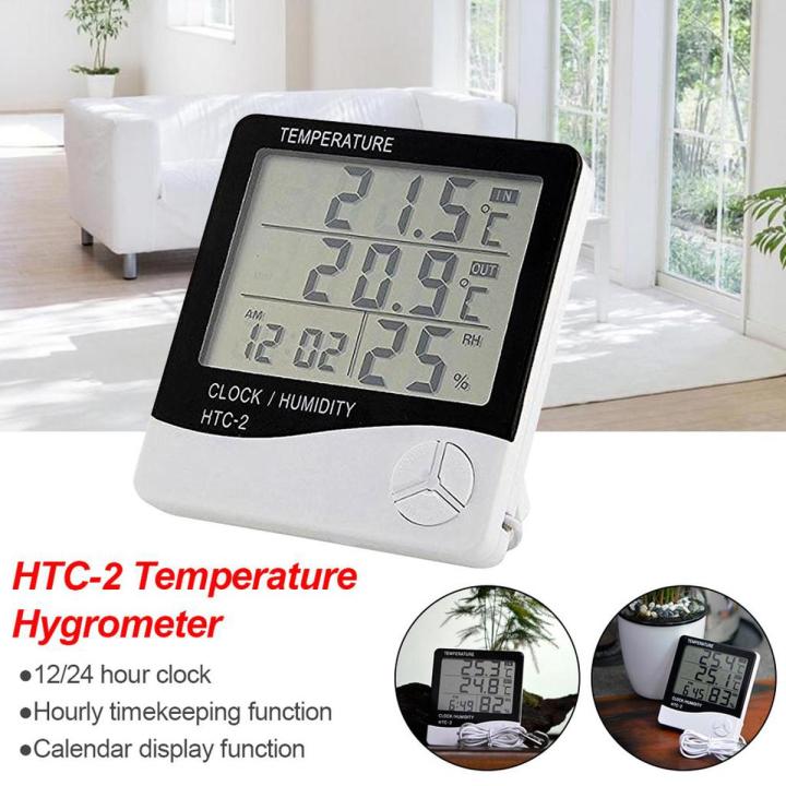 DIGITAL LCD THERMOMETER HTC-2 HYGROMETER ELECTONIC TEMPERATURE HUMIDITY ...