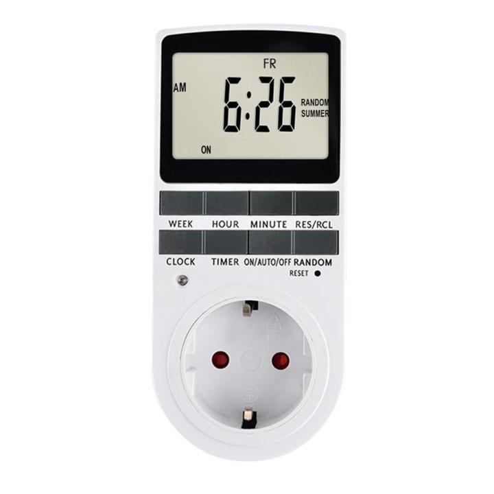 Pack of 1 Digital Plug-in Timer Socket LCD Display 10 Programmable Switching Programs 24 Hours ...