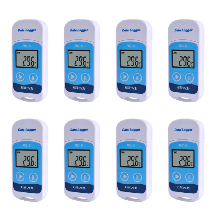 8X RC-5 High-Precision Digital USB Temperature Data Logger for ...