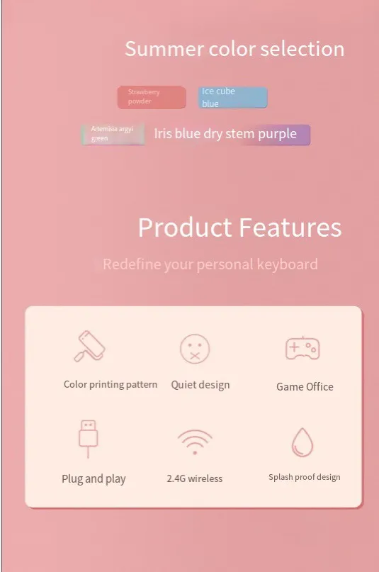 Kawaii wired keyboard milk tea rabbit cute pink cute chocolate wired ...