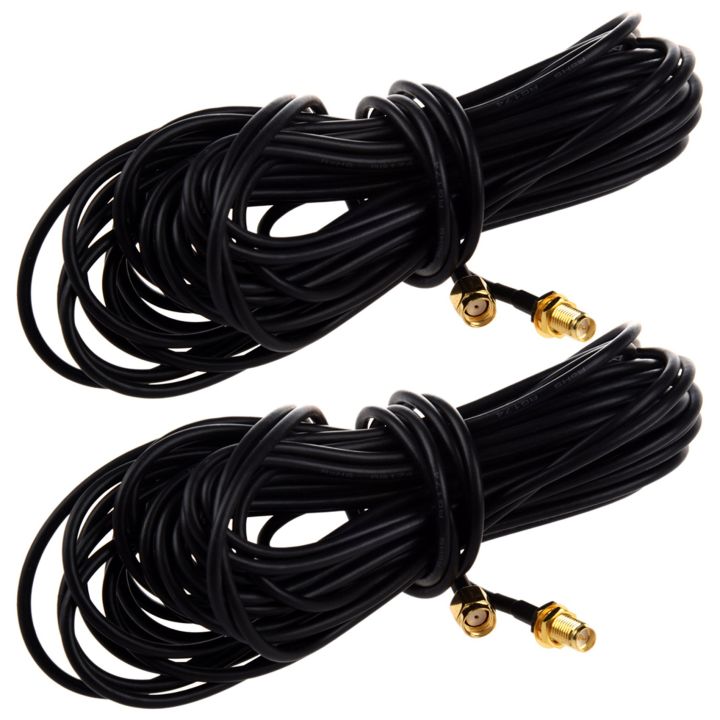 2pcs 9M Meter Wifi Antenna Extension Cable Lead RP-SMA for Wi-Fi ...