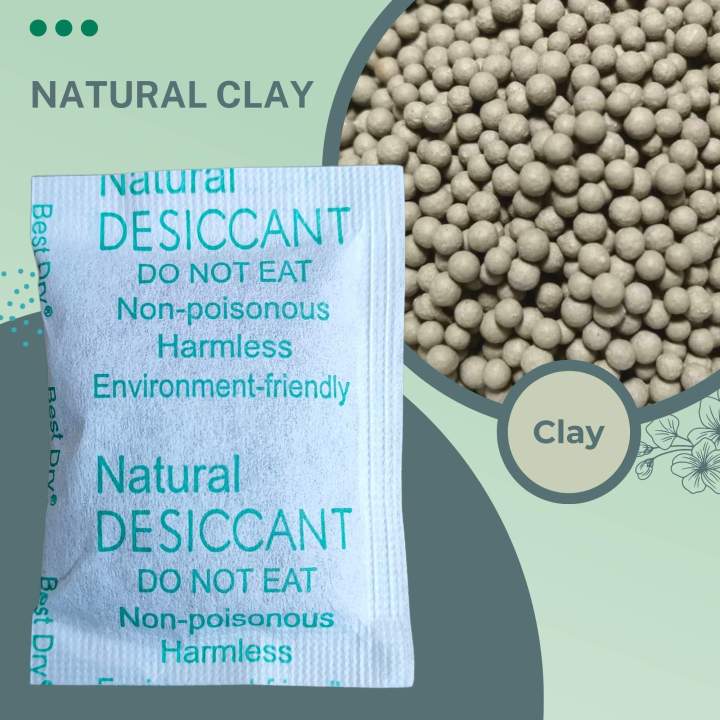 Natural Clay 10gm 50pcs, Top Quality Clay Silica Gel Desiccant DMF Free ...