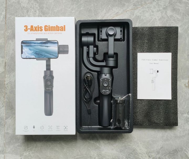 3 Axis Gimbal Stabilizer Handheld F10 Automatic Selfie Stick 360 ...