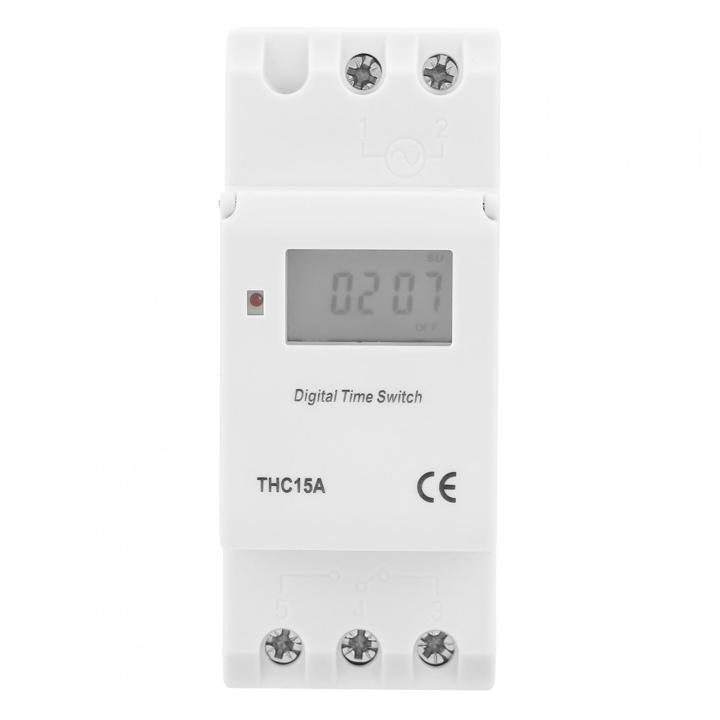 THC15A 220-240VAC 16A DIN Rail Di tal Programmable Timer Switch | Daraz.com.bd