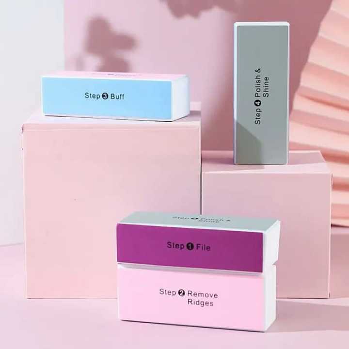 2 PC 4 Way Steps Nail Buffer Multi-functional Polisher and Shiner ...