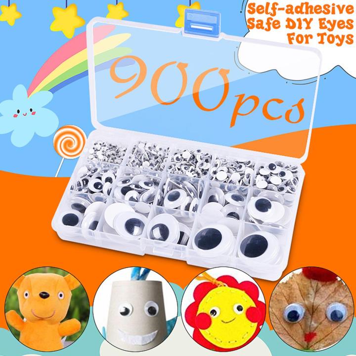 900PCS Self-Adhesive DIY Googly Wiggly Eyes for Kids Dolls Toys Crafts ...
