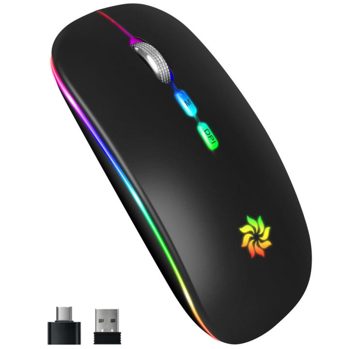 WM-101 Mini Silent RGB Rechargeable 2.4GHz Wireless Mouse | Daraz.com.bd
