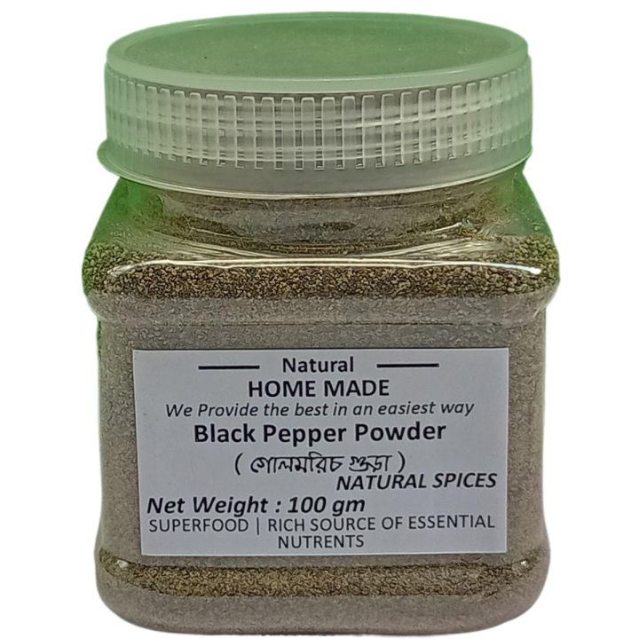 Black Pepper Powder, Gol Morich Powder, Kalo Golmorich Powder - 100gm ...