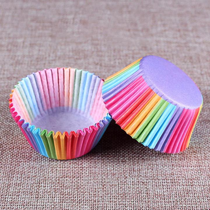 【happy one】100 pack, Colorful Baking Paper Cups, Food Grade Cupcake ...
