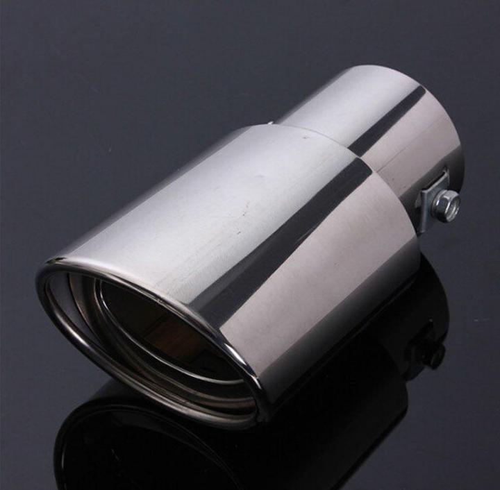 Universal Car Rear Round Exhaust Pipe Tail Muffler Tip Chrome Stainless ...
