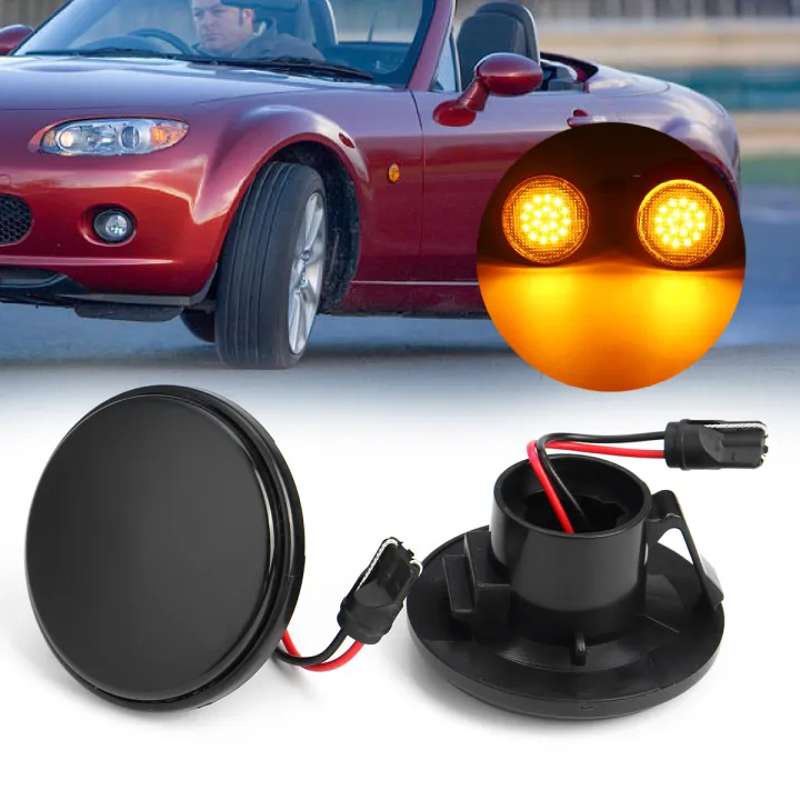 Pair LED Side Light Repeaters Wing Indicator For Mazda MX-5 Mk1 Mk2 Mk3 ...