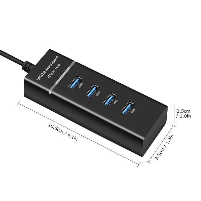 USB Hub 3.0 Super Speed 4 Ports Black Color | Daraz.com.bd