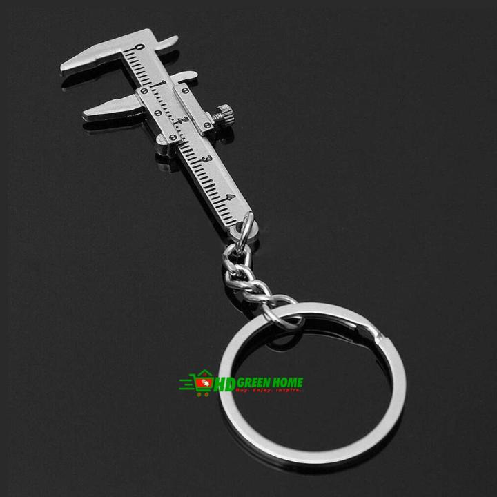 Movable Metal Vernier Scale Keyring Mini Slide Calipers Keychain Key ...