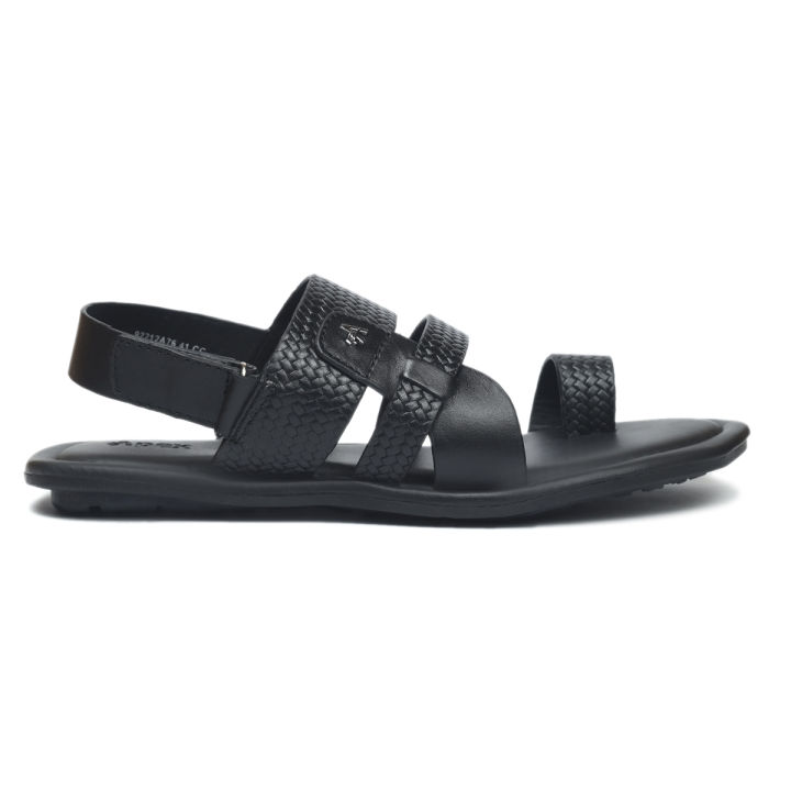 Apex Black Leather Sandal for Men | Daraz.com.bd
