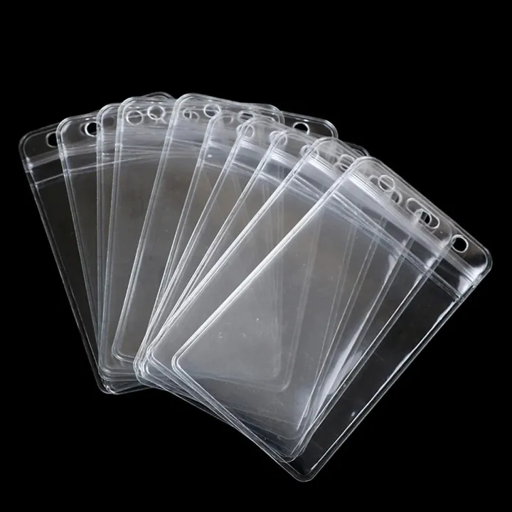 10Pcs/lot Vertical Transparent Vinyl Plastic Clears ID Card Bag Case ...