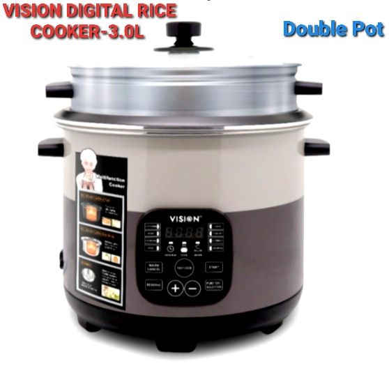 VISION 1100W MC-3.0 Liter Stainless Still Smart Rice Cooker with ...