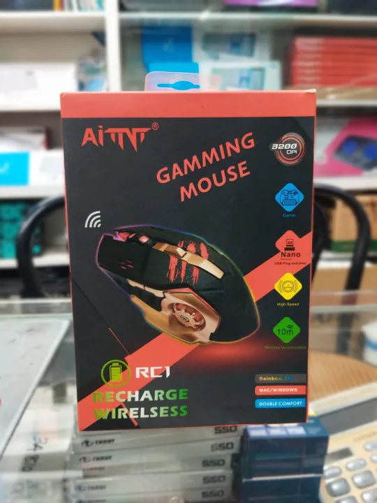AiTnT Gaming mouse RC1 Rechargeable Wireless Mouse for Gamers | Daraz ...