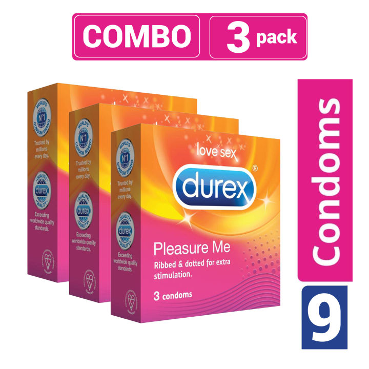 Durex Pleasure Me Condom Combo Pack 3x3 = 9Pcs Made in UK 100% | Daraz ...