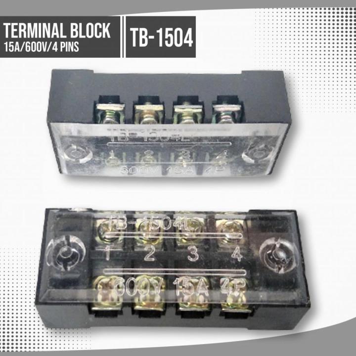 4-Pole TB-1504 Cable Connector Terminal Block With Transparent Cover TB ...