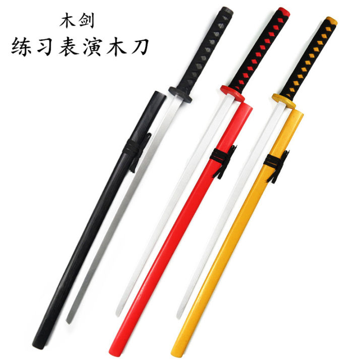 Anime performance props cosplay short knife long training wooden katana ...
