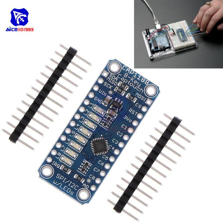 【happy one】8 Key Capacitive Touch Sensor Breakout Module I2C Captouch ...