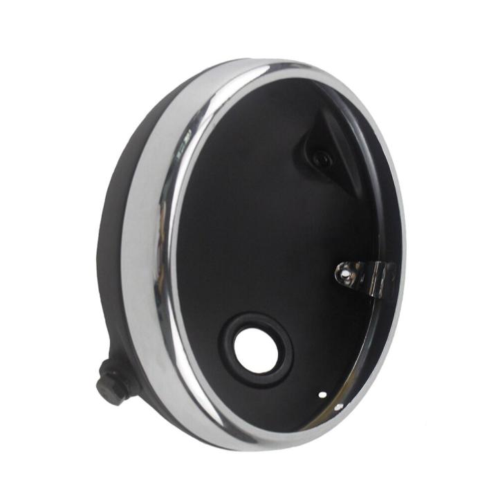 Matte Black Chrome Universal Chrome Ring Motorcycle 7" Round Headlight ...