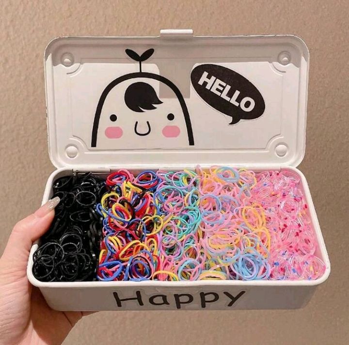 250pcs/Set Random Color Small Elastic Hairbands, Colorful & Clear ...