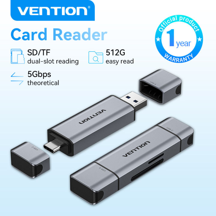 Vention Memory SD Card Reader USB 3.0 Type C to SD TF Micro SD Adapter ...